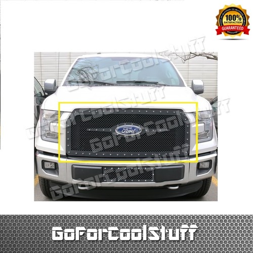 Ford F150 F-150 2015 2016 2017 Black Mesh Rivet studs Upper Grille ...