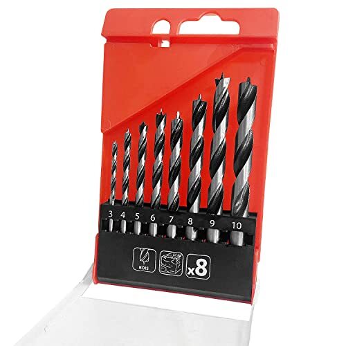 Brad Point Drill Bits - 8 Pcs 3-10mm Spur Point Spiral Twist Wood ...