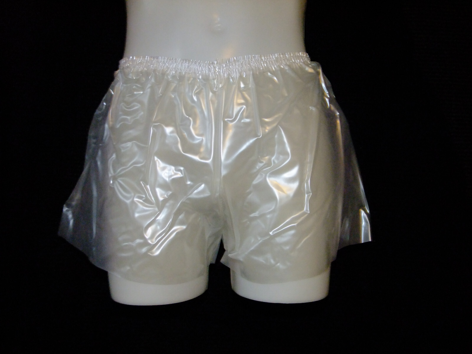PVC Boxer Shorts Mens Briefs Pants Plastic Underwear Shiny Boxers Crisp ...