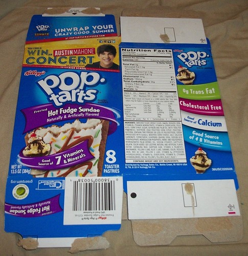 2014 VINTAGE KELLOGG'S POP TARTS AUSTIN MAHONE WIN CONCERT EMPTY FLAT ...