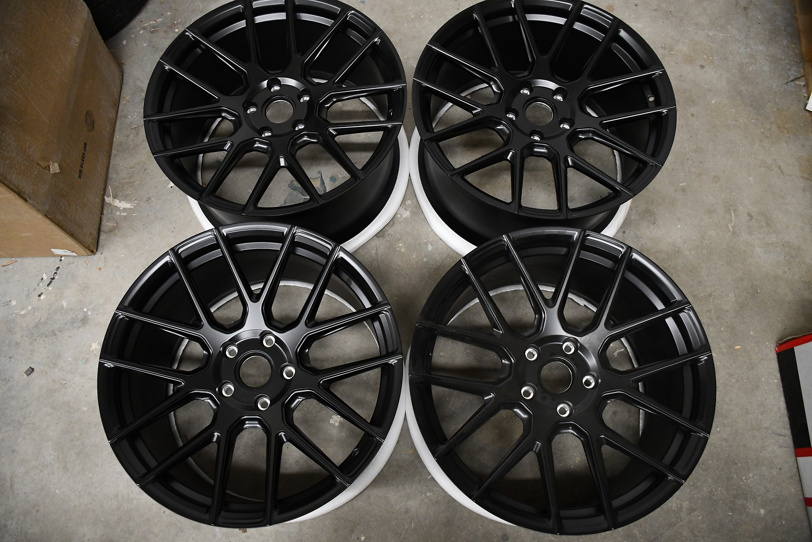 Set 4 21x11.5 Victor Equipment Lohner Matte Black Wheels 5x130 Rims | eBay