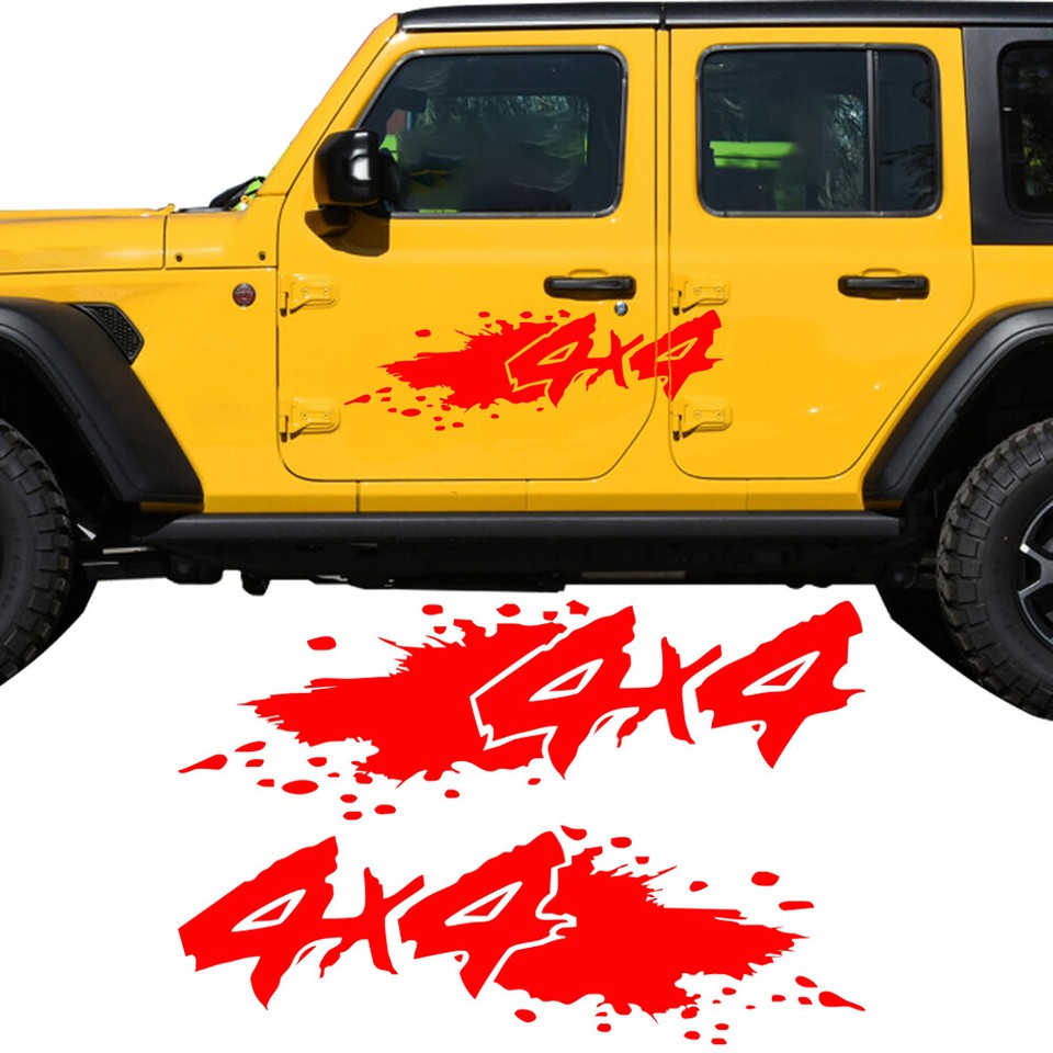 4x4 Splash Decal for Jeep Wrangler JL JT JK TJ YJ CJ Car Door Vinyl ...