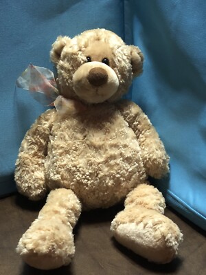 Gund "Manni" Plush Bear #15015 Soft Tan Teddy Bear w/ Ribbon Bow 12 ...