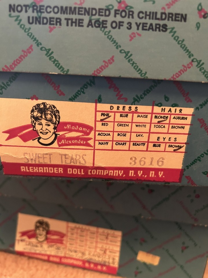 Vintage 1965 Madame Alexander Sweet Tears Sleepy Eyes 13" Baby Doll w ...