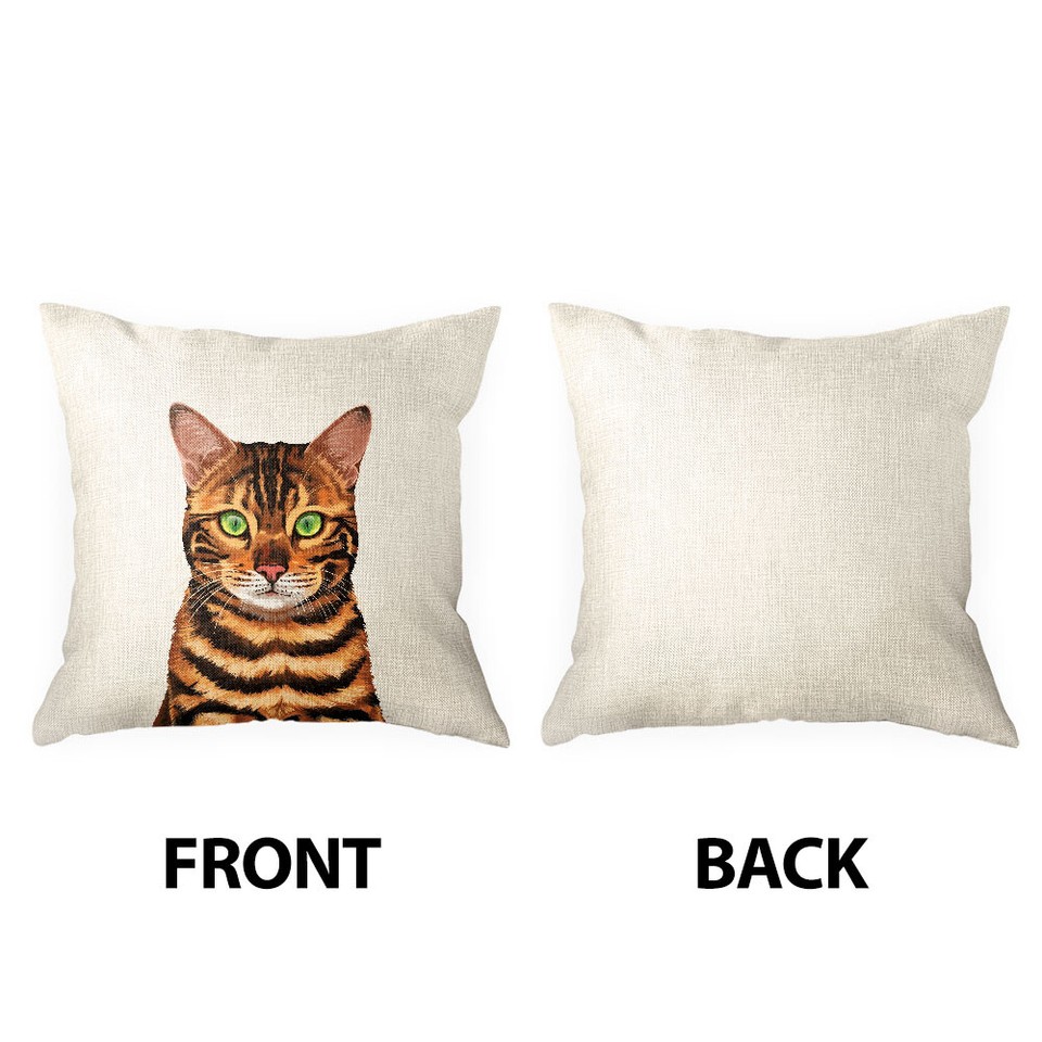 Cat Polyester Linen Pillow Case Sofa Waist Throw Cushion Cover w ...