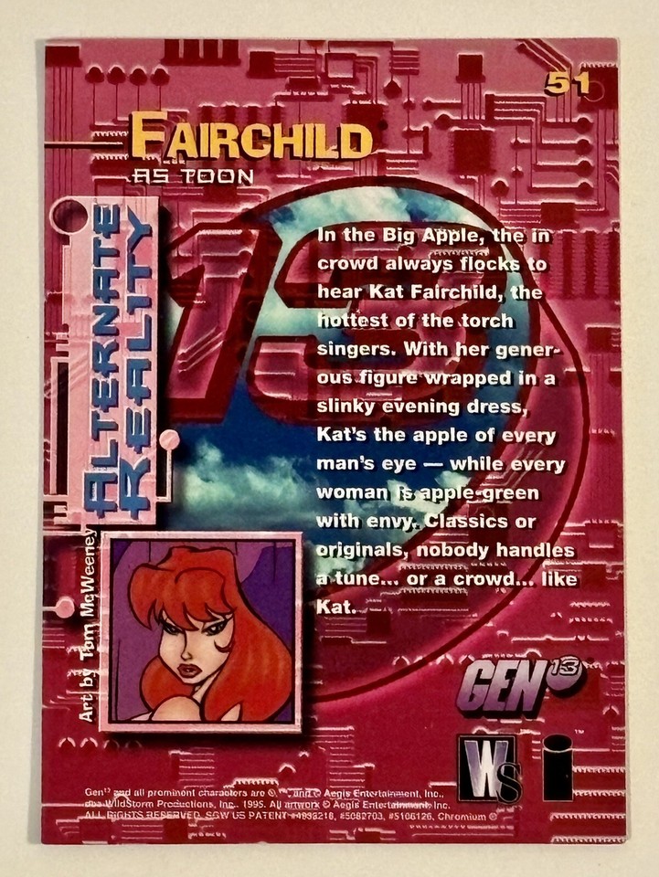 1995 Wildstorm Image Gen 13 Fairchild As Toon Tom McWeeney Artist Foil ...