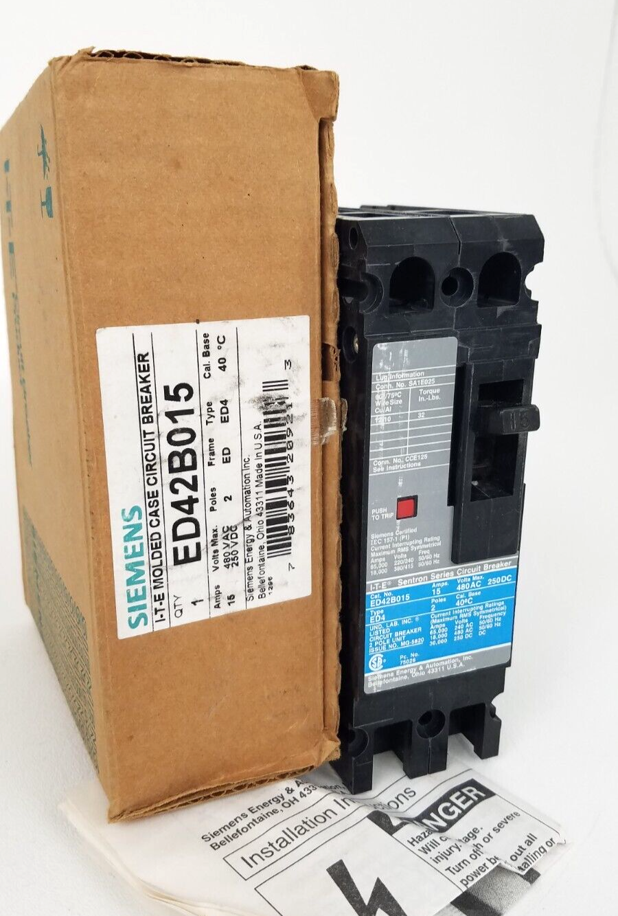 ED42B015 Siemens 15 Amp Circuit Breaker - Next Day Option - New | eBay