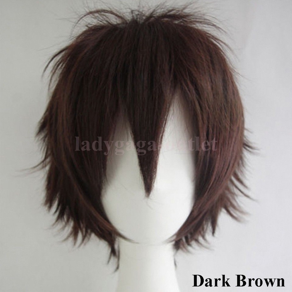 Cool Unisex Short Pixie Anime Cosplay Wig Costume Party Full Wig Blonde ...