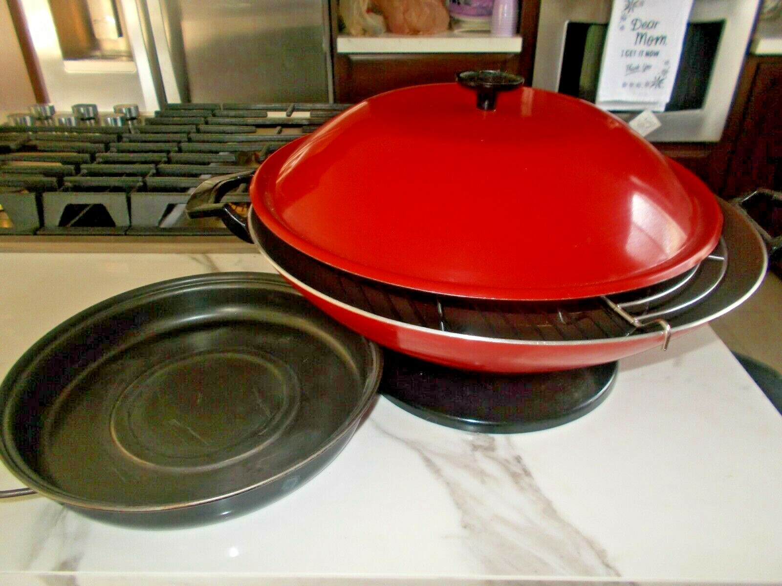 West Bend Vintage Electric 6 Quart Red Wok With Steamer Tempura Rack | eBay