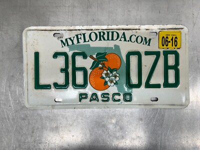2016 Florida Pasco County Automotive License PlateTag L360ZB | eBay
