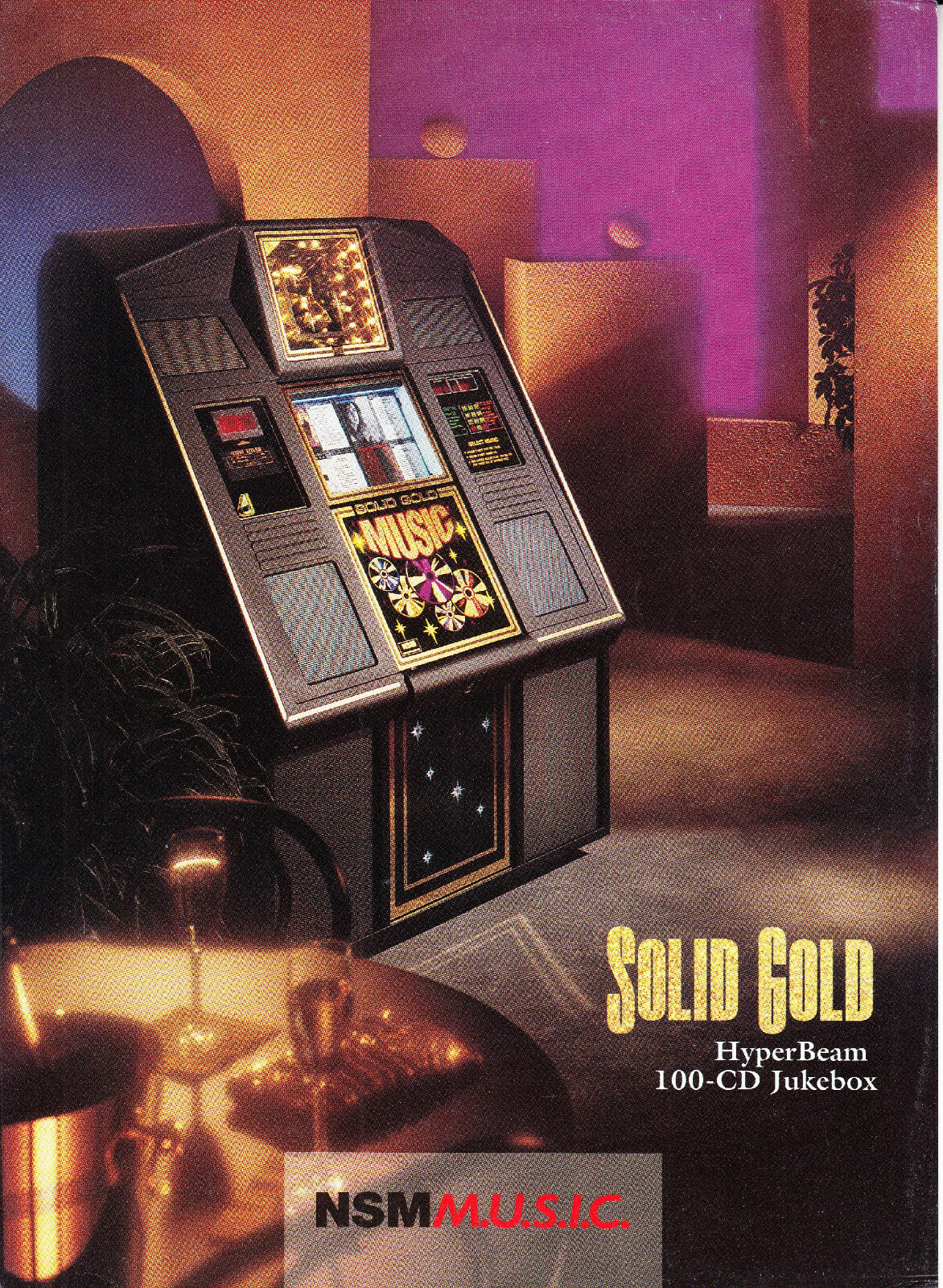 N.S.M. NSM Solid Gold 1994 CD juke box jukebox Flyer Brochure BRAND NEW ...