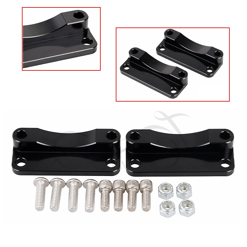 Pair Black Front Fender Fixing Relocator Spacer For Harley Touring FLHR ...