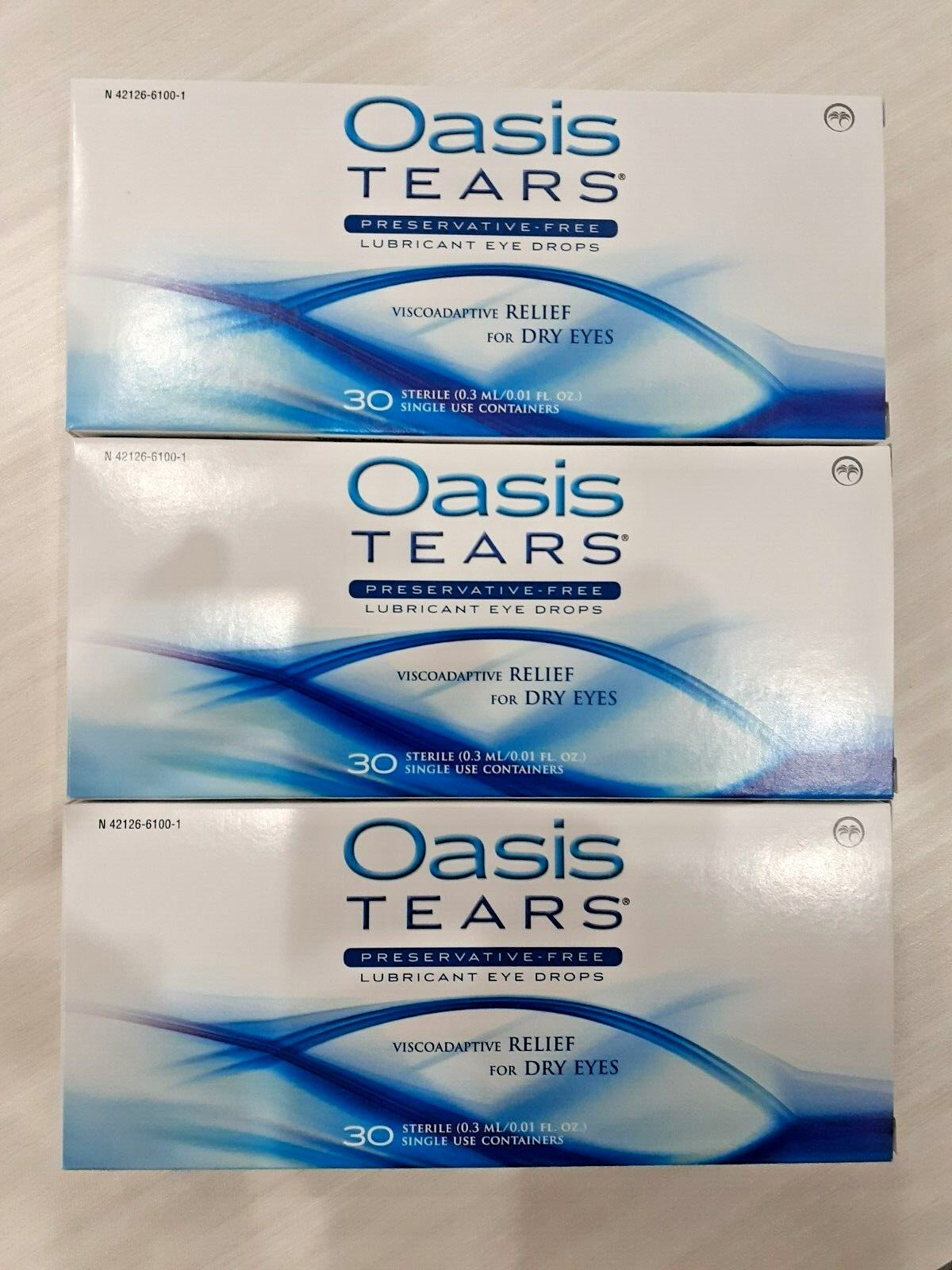 AUTHENTIC & NEW - OASIS TEARS - EYE DROPS - DRY EYES (30 VIALS) Exp 09/ ...