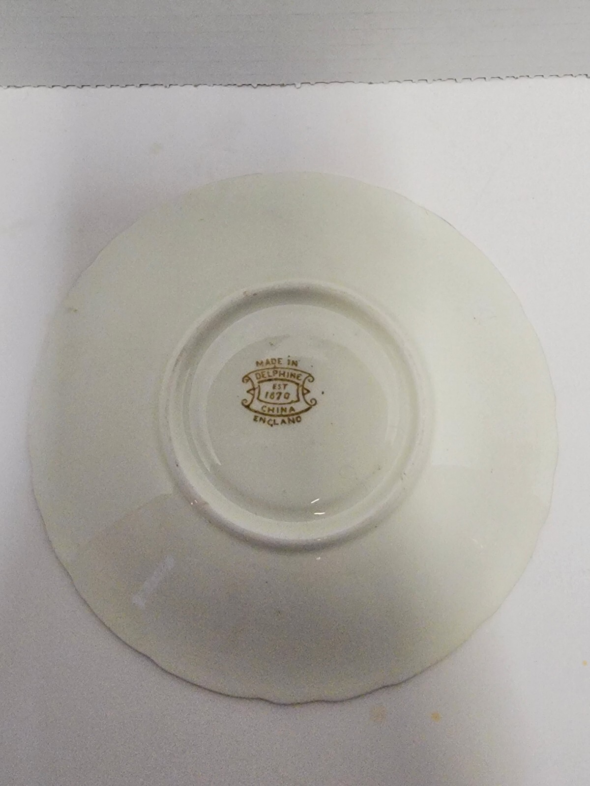 Vintage DELPHINE Blue & Gold Tea Cup Saucer Scallop Bone China MADE IN ...