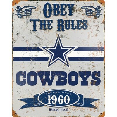 Dallas Cowboys Metal Tin Sign Embossed Vintage Pub Man Cave Wall Decor ...