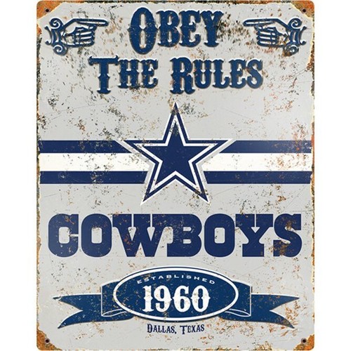 Dallas Cowboys Metal Tin Sign Embossed Vintage Pub Man Cave Wall Decor ...