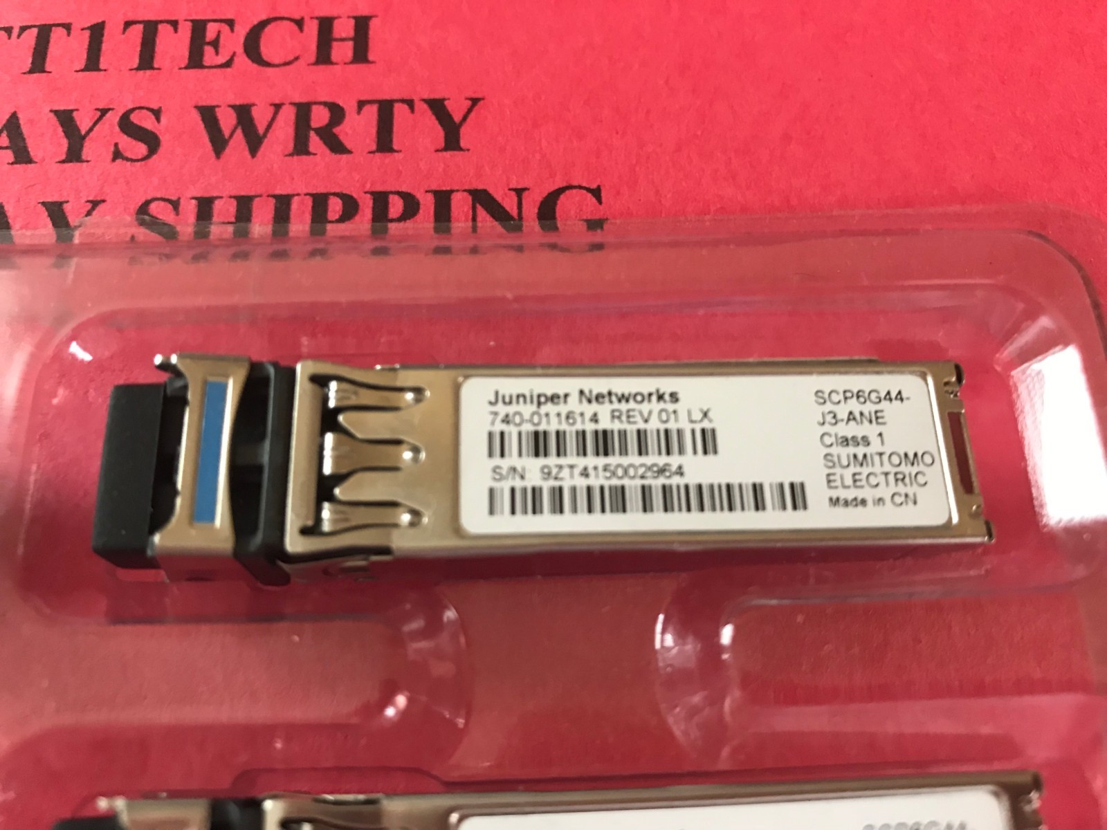8x Juniper Networks SFP-1GE-LX EX-SFP-1GE-LX 740-011614 1GE 10km SMF ...