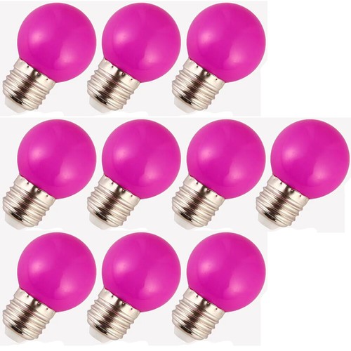 E27 Cap LED Bulbs 2W Purple Color Plastic G45 Globe Bulb Shatterproof ...