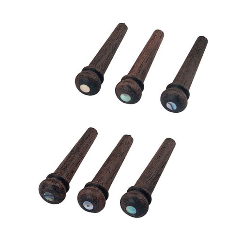 6 PCS New Rosewood Guitar Bridge Nails String Pins with Green Pearl ...