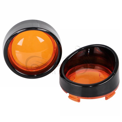 Turn Signal Visor-Style Bezel Amber Lens For Harley Electra Glide Ultra ...