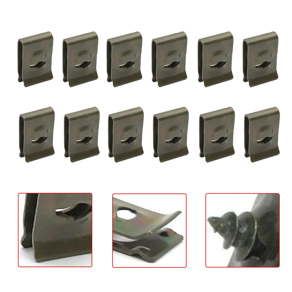 20x Universal Metal U-Type Clips For Car Bumper Fender Trim Panel ...