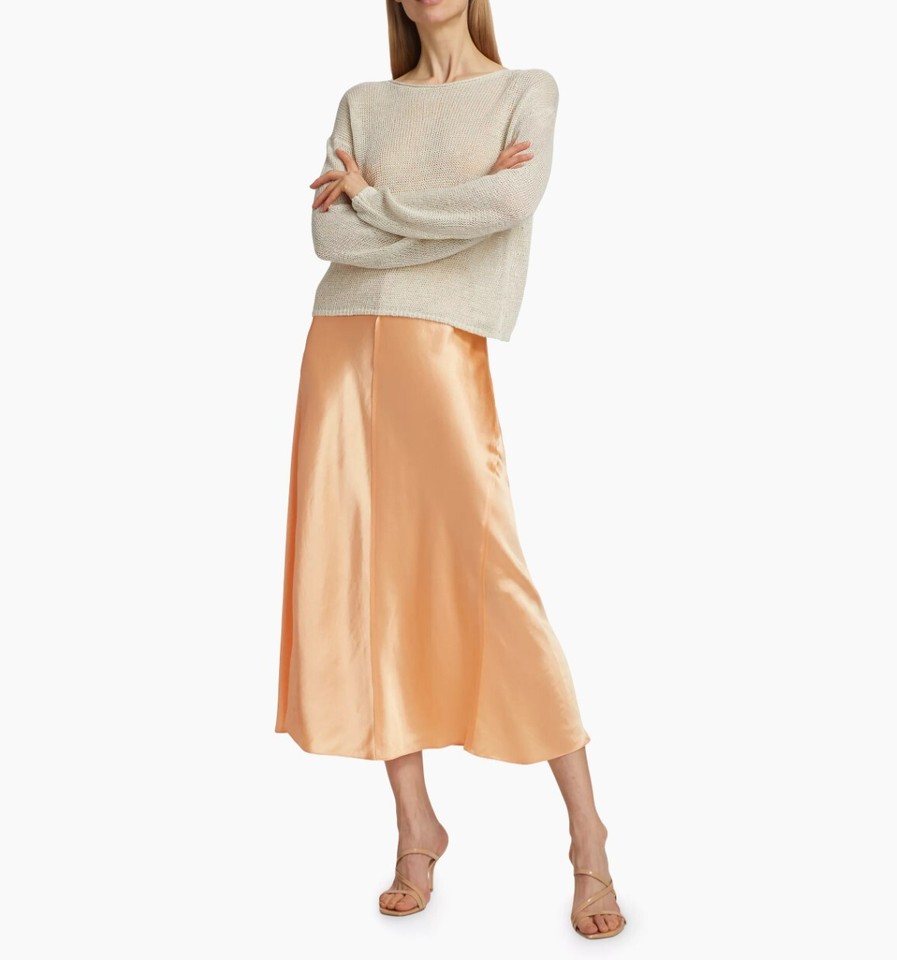 VINCE Linen Cord Open Weave Drop Shoulder Sweater Ceramic Net-A-Porter ...