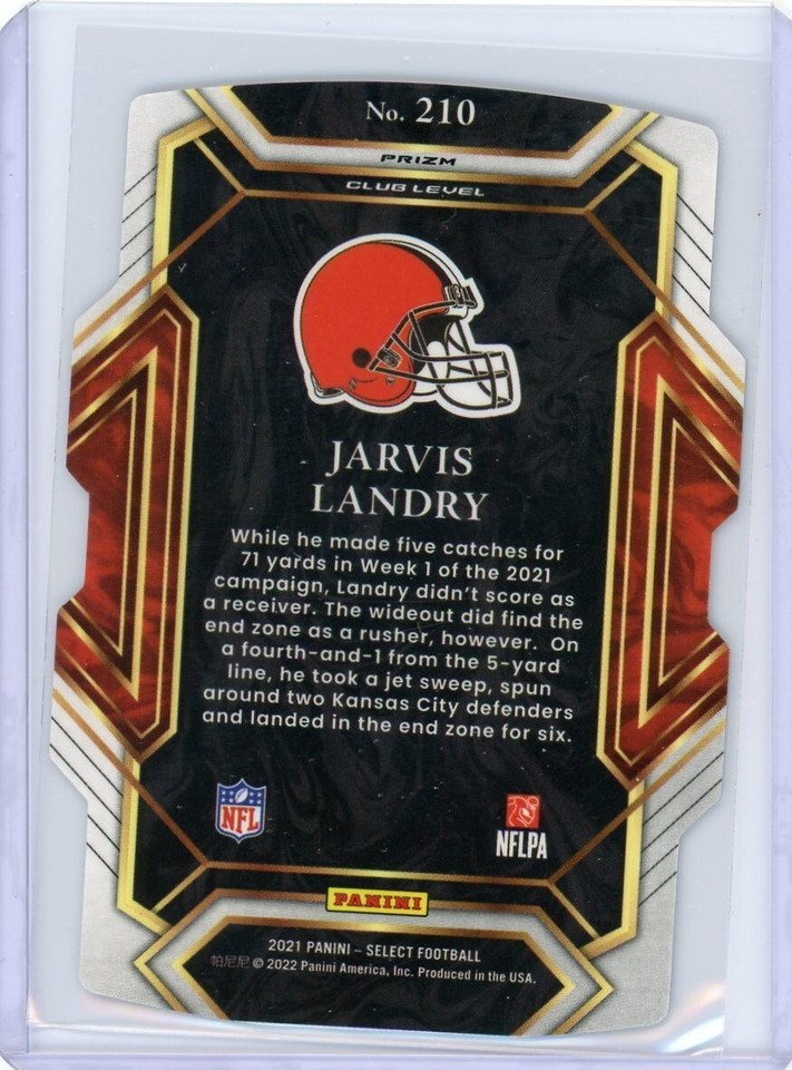 Jarvis Landry 2021 Panini Select Silver Prizm Die-Cut Club Level #210 ...