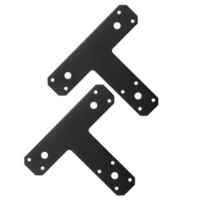 2 Pack Post to Beam Connectors T-Plate T Shape Plate Flat Straight ...