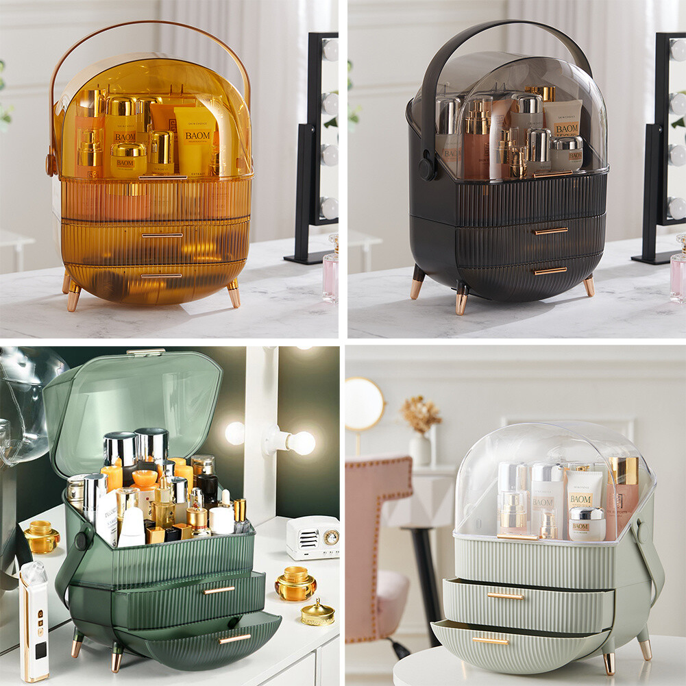 X Large Dustpoof Portable Desktop Chest Unit Storage Box Make-up ...