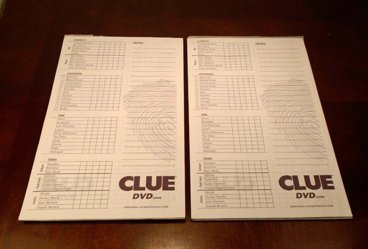 Clue Detective Notepad