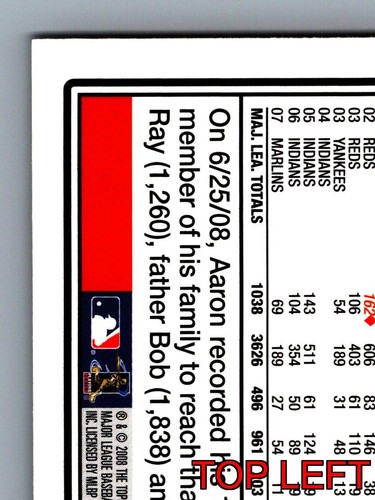 Aaron Boone Baseball Card Washington Nationals Topps 2008 UH259 Sports ...