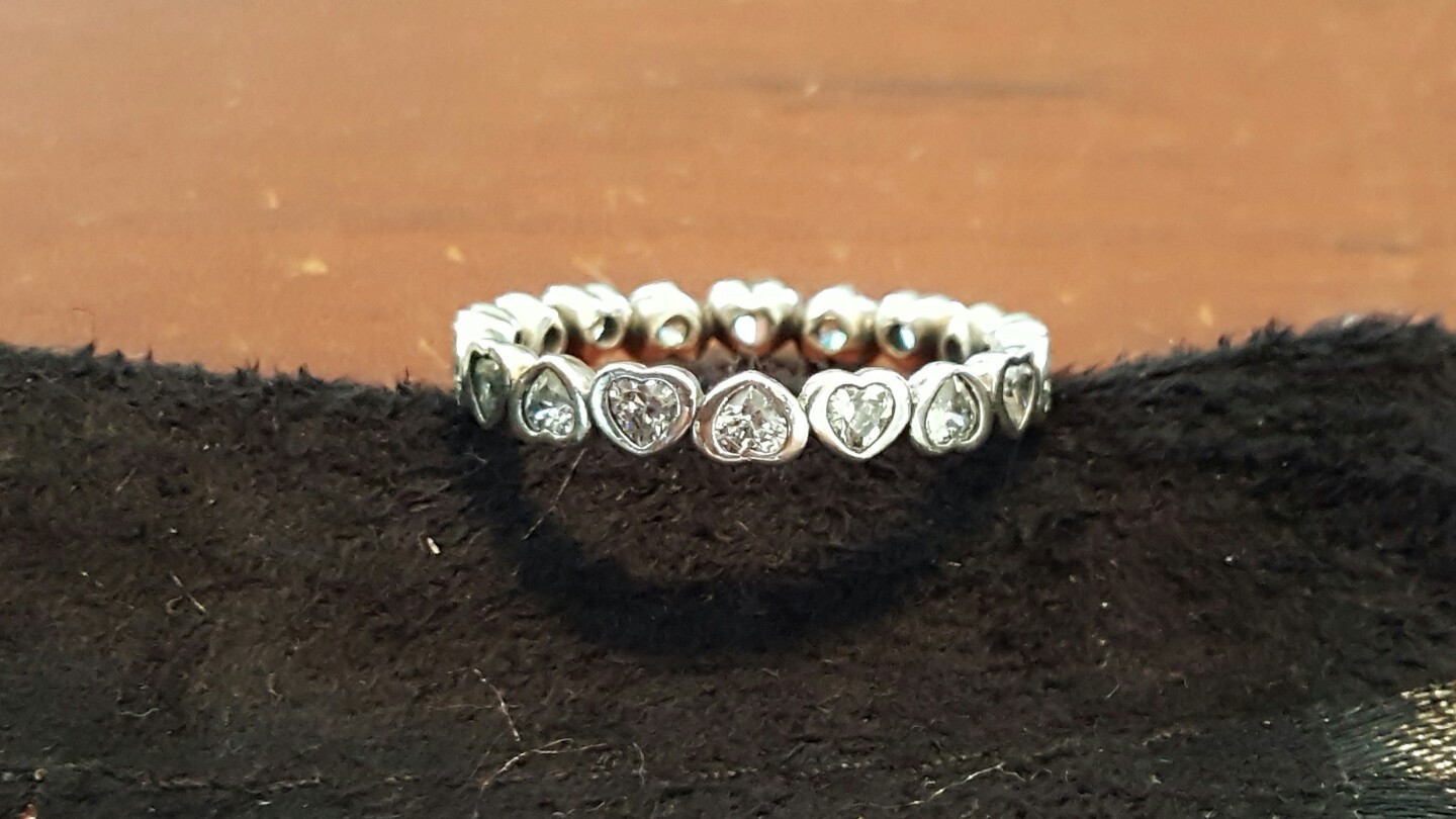 New Authentic Pandora Ring 190897CZ Hearts love Forever More (6) 52 Bag ...