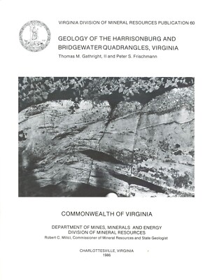 Geology of the Harrisonburg and Bridgewater Quadrangles, Virginia | eBay
