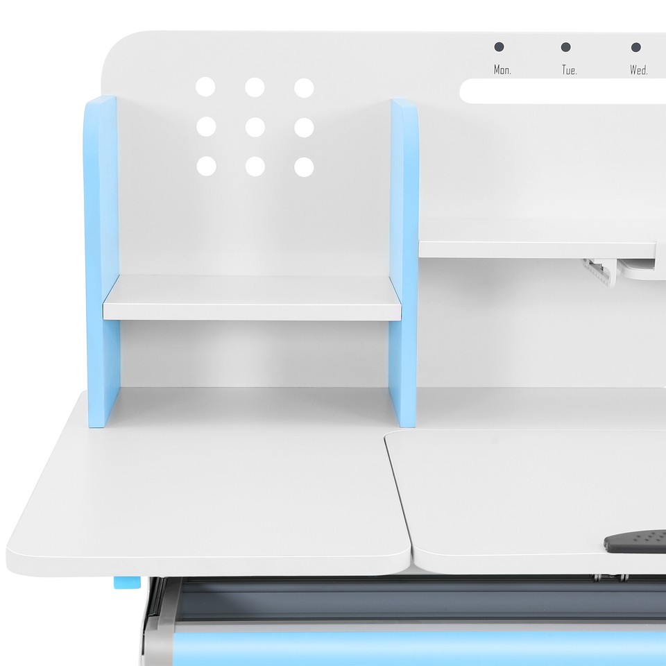 Blue Height Adjustable Kids Study Desk Ergonomic Table Boys Gift w ...