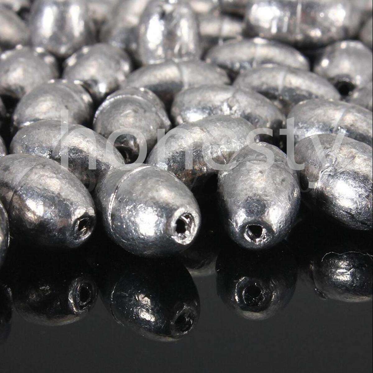 50pc Olive Shape Weights Lead Sinkers Pure Lead Making Sea Fishing ...