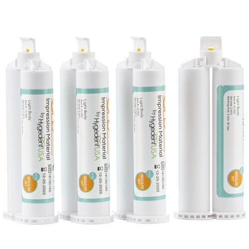 VPS IMPRESSION MATERIAL LIGHT BODY REGULAR SET 4 x 50 ML HYGEDENT USA ...