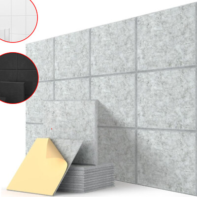 12pcs Acoustic Wall Panels Tiles Self Adhesive Studio Sound Proofing ...