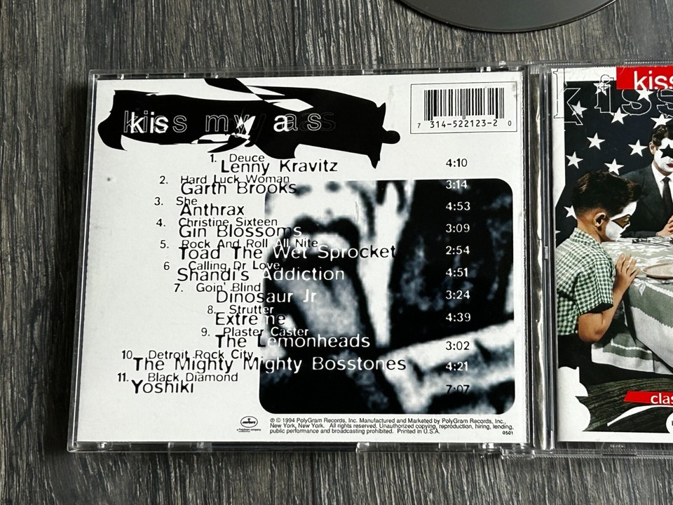 KISS CD Kiss My Ass w/ Logo Disc Variant USA Silver Center Hub Vintage ...