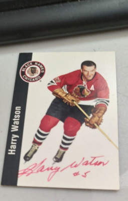 Harry Watson Chicago Blackhawks signed Parkhurst missing link 56-57 ...