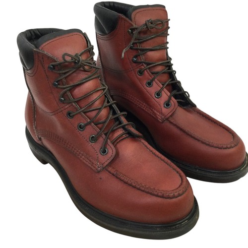 Red Wing Men's Work Boots 202 Round Toe Soft Leather Burgundy Size US ...