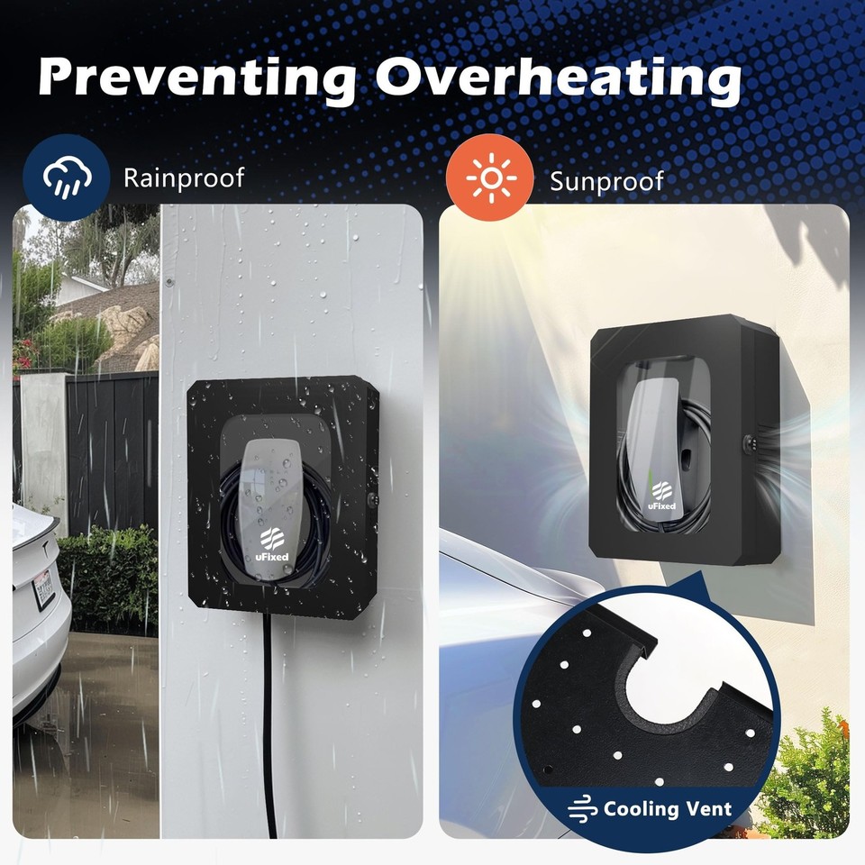 Ufixed Outdoor EV Charger Enclosure Wall Box with Lock for Tesla Wall ...