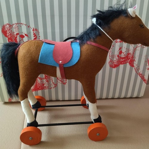 Steiff wooden horse stuffed animal with gift box as a gift for your | eBay