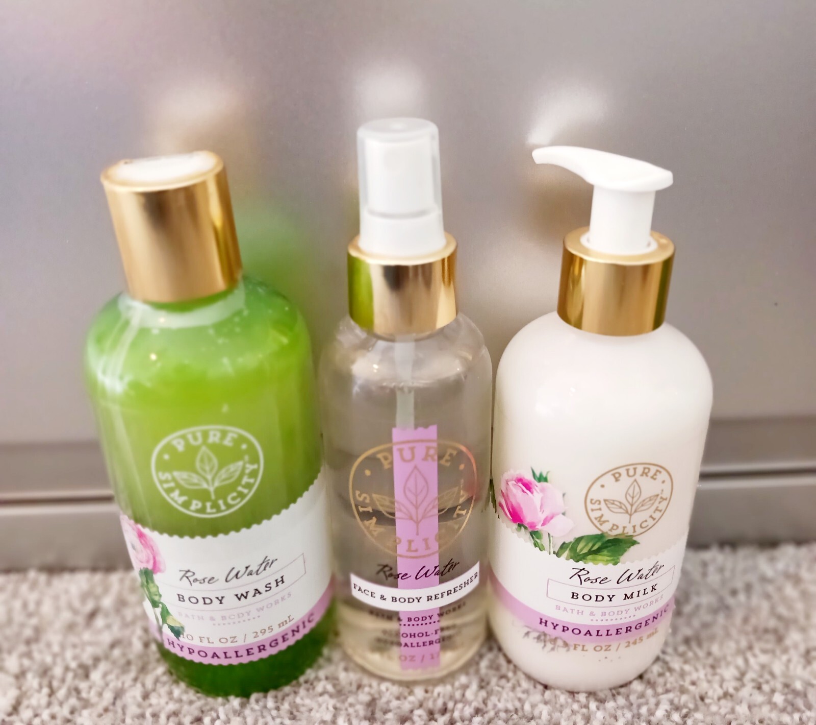 5 Bath And Body Works PURE SIMPLICITY Rose Water Bundle Set ...