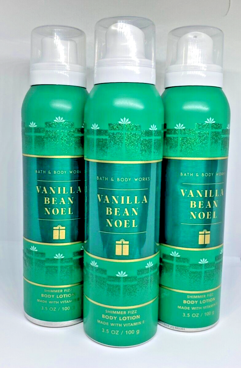 Bath & Body Works VANILLA BEAN NOEL SHIMMER FIZZ BODY LOTION *3.5 OZ ...