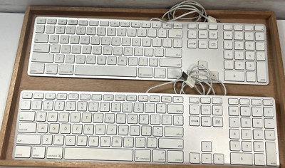 Original Apple Aluminum Wired USB Keyboard w/ Numeric Keypad A1243 X 2 ...