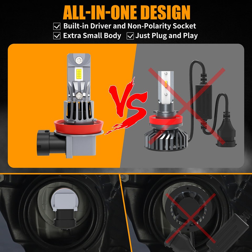 For Honda Accord EX-L Coupe 2-Door 2008-2015 6x LED Headlight High Low ...