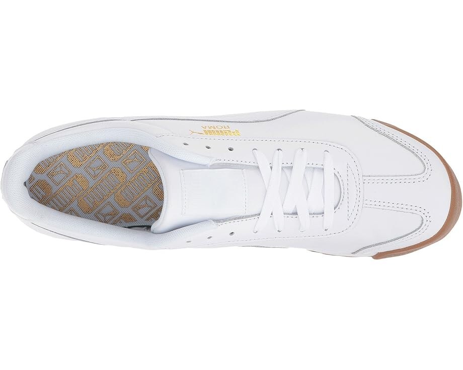Puma Roma Classic Gum 366408-01 Sneaker Mens White Team Gold Leather ...