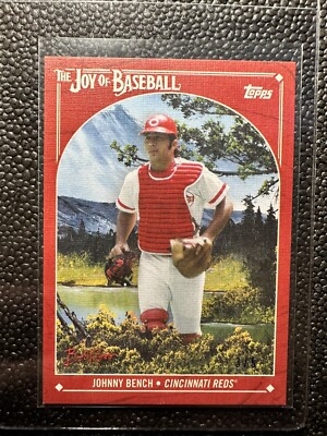 2023 Topps x Bob Ross The Joy of Baseball Johnny Bench RED /5 COLOR ...