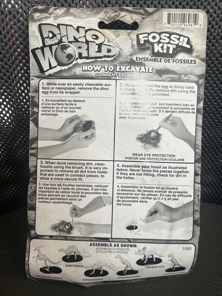DINO WORLD Fossil Kit WITH EXCAVATİNG TOOLS DIG EM OUT | eBay