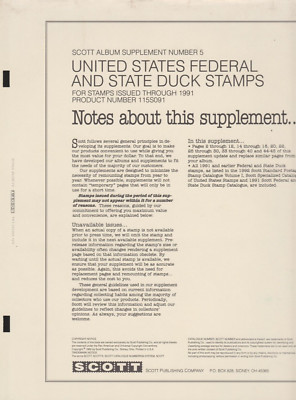 1991 SCOTT US FEDERAL AND STATE DUCK STAMP SUPPLEMENT PAGES | eBay